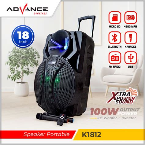 Jual Advance Speaker Portable 18 Inch Double Mic Speaker Advance K 1812 Speaker Meeting