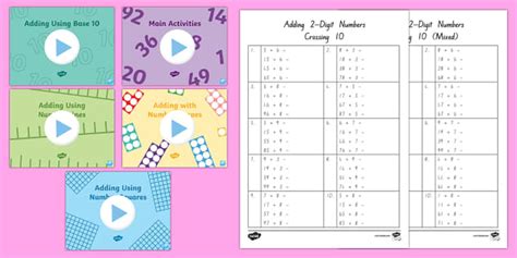 Adding Two Digit Numbers And Ones Crossing Activity Pack