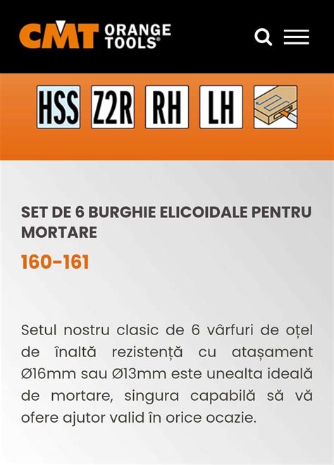 Set Burghie Cmt Pentru Scobit și Mortezat Cod 160 001 10 Scule Si Utilaje Pentru Tamplarie