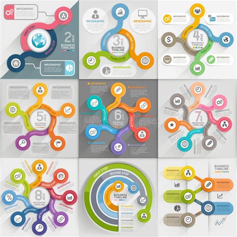 Infographics Template Set Vector Illustration Stock Vector Illustration Of Artwork Circle