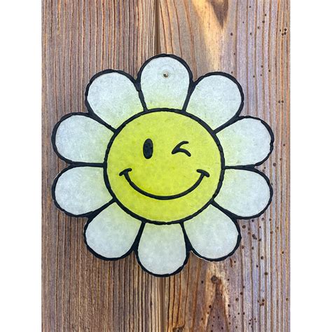 Winking Daisy Freshie Smiley Face Floral Car Air Freshener