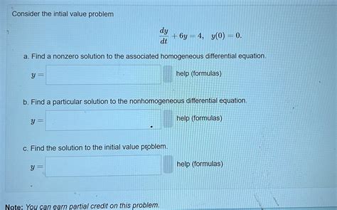 solved consider the intial value problem dtdy 6y 4 y 0 0 a