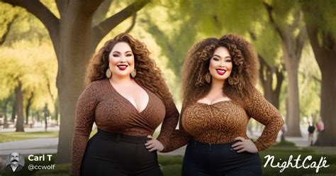 Just Out For A Walk Curvy Mother Daughter Stroll In A Lush