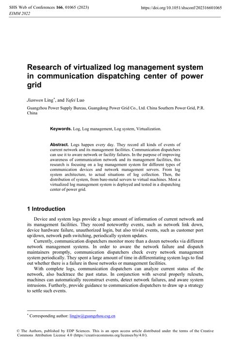 Pdf Research Of Virtualized Log Management System In Communication Dispatching Center Of Power