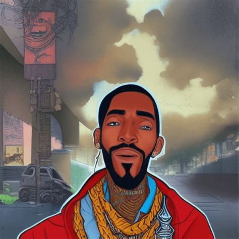 Nipsey Hustle Standing In Africa Drawing · Creative Fabrica