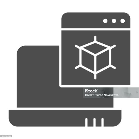 3d 모델링 솔리드 아이콘입니다 흰색에 격리 된 3d 프로젝트 벡터 그림과 노트북 웹 및 응용 프로그램을 위해 설계된 노트북 글리프 스타일 디자인에 3d 그리기 Eps 10
