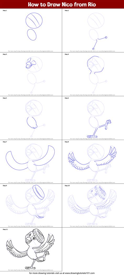 How To Draw Nico From Rio Rio Step By Step