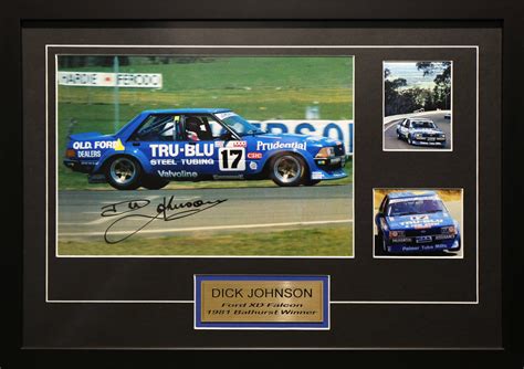 Dick Johnson Signed And Framed Motor Racing Memorabilia