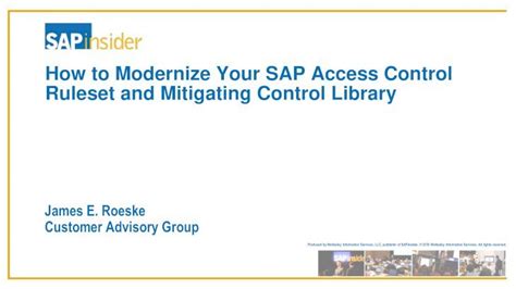 Pdf How To Modernize Your Sap Access Control Ruleset Wpc0b0c
