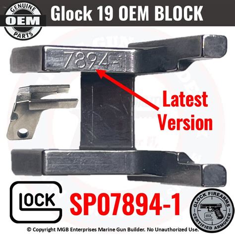 Glock 19 Locking Block OEM G19 7894 1 Fits Gen 1 5 Factory Marked Marine Gun Builder
