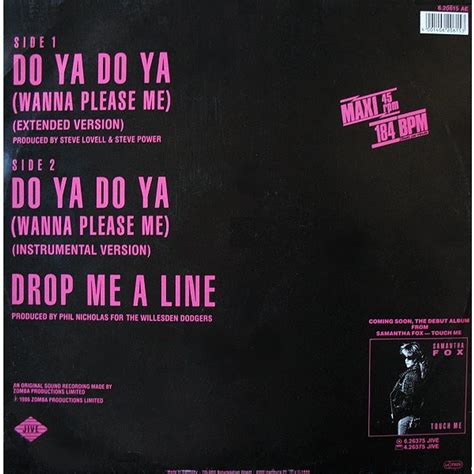 Samantha Fox Do Ya Do Ya Wanna Please Me Vinyl 12 1986 De Original Hhv
