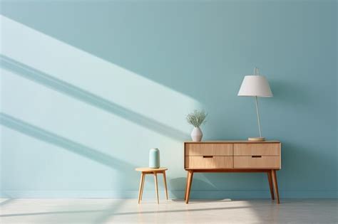 Premium Ai Image A Wooden Console Table Near A Window In Empty Room