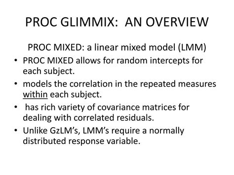 Ppt Proc Glimmix An Overview Powerpoint Presentation Free Download