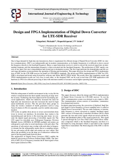 Pdf Design And Fpga Implementation Of Digital Down Converter For Lte