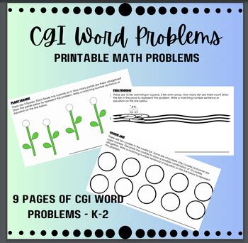 CGI Word Problems By Bonnie Koo TPT