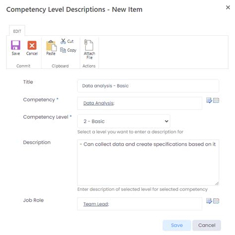 Competency Level Descriptions
