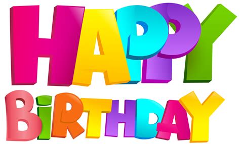 Happy Birthday Word Art Png