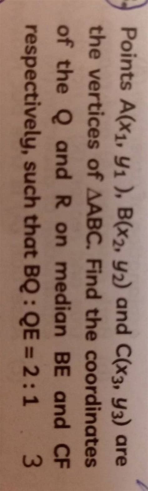 Points Ax1 Y1 Bx2 Y2 And Cx3 Y3 Are The Vertices Of Abc Fin
