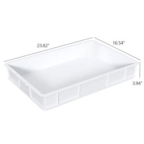 Pizza Dough Proofing Box Tray Stackable Commercial Quality Trays White 4 Trays