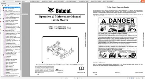 Bobcat Mower Operation Maintenance Manuals