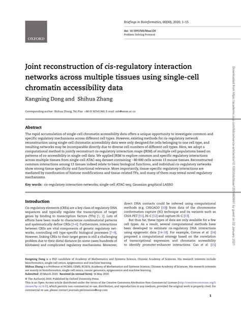 Pdf Joint Reconstruction Of Cis Regulatory Interaction Networks