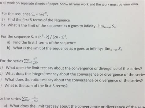 solved for the sequence sn n e 2n find the first 5 terms