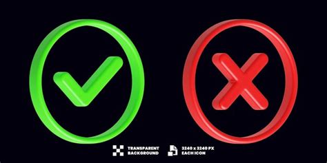 Premium Psd Check And Cross Mark 3d