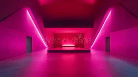 Angular Space With Fuchsia Background A Study In Light Shadow And Geometric Form Stock