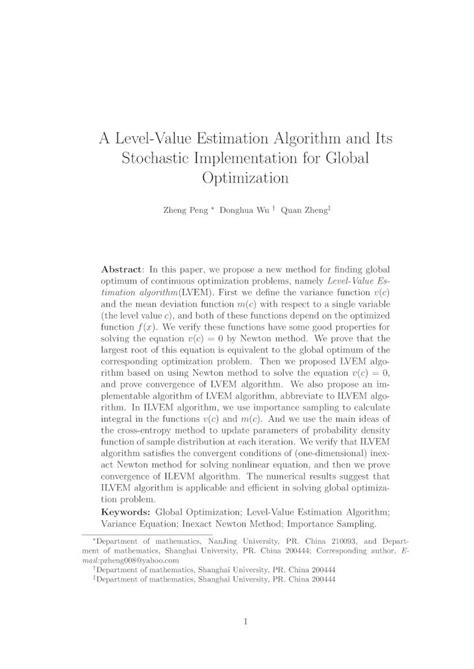 Pdf · A Level Value Estimation Algorithm And