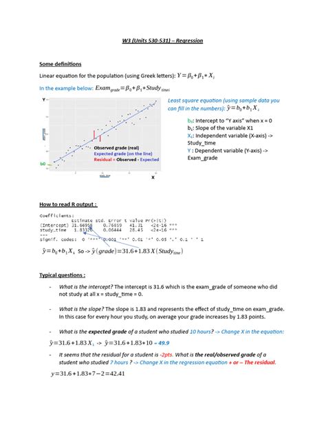 W3 Linear Regression Pdf Regression Analysis Errors And Residuals
