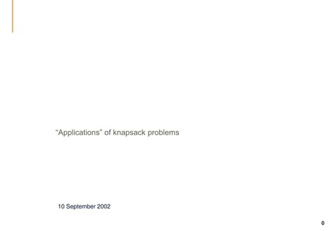 Ppt Applications” Of Knapsack Problems Powerpoint Presentation Free Download Id352832