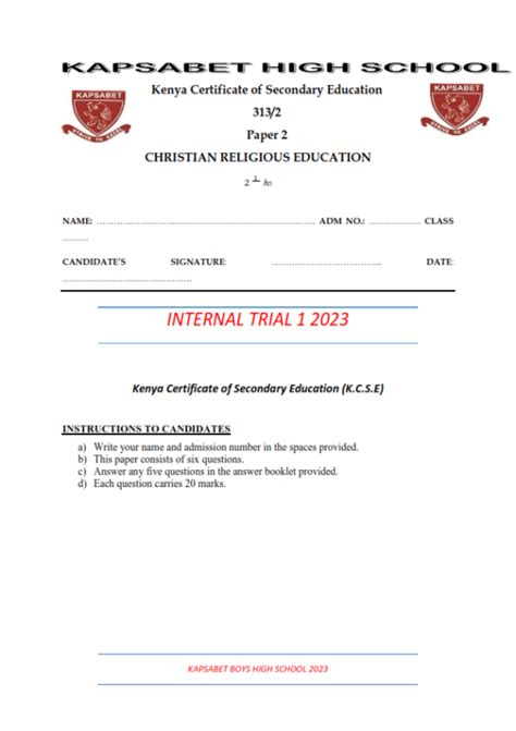 2023 Kapsabet High School Internal Trial 1 Mock Cre Paper 1 2 With Marking Schemes Elimu