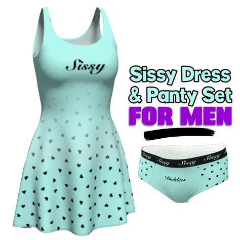 Sissy Dress With Matching Dickless Panty Set For Sissy Men Sissy