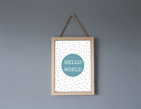 Hello World Digital Download Printable Wall Art Wall Decor Digital Art Boho Art Nursery