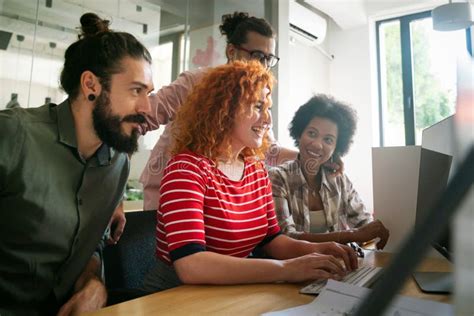 Group Of Business People And Software Developers Working As A Team In Office Stock Image Image