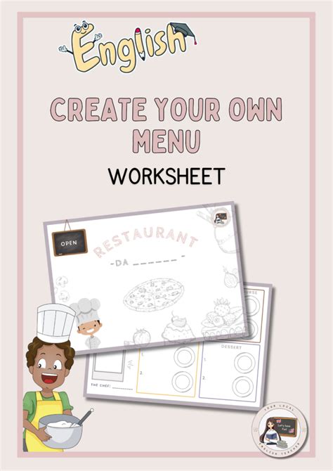 Create Your Own Menu Vocabulary And Speaking Game Crea Il Tuo MenÙ