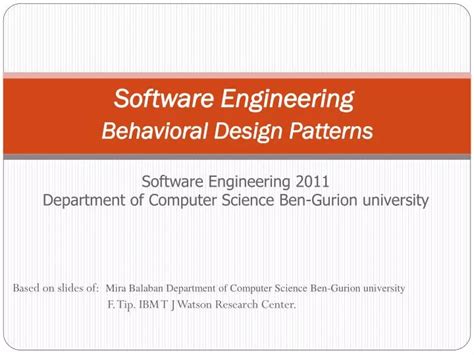Ppt Software Engineering Behavioral Design Patterns Powerpoint