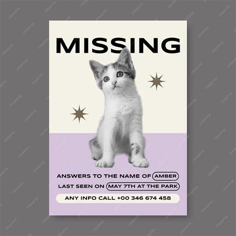 Free Vector Missing Cat Poster Template Design