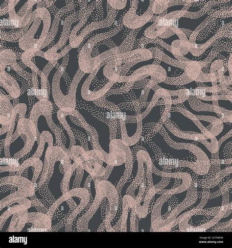 Trendy Seamless Pattern Stippled Tangled Lines Texture Vintage Colors