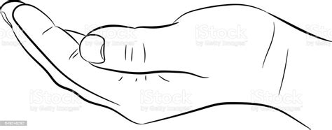 Begging Hand On White Background Of Vector Illustrations Stock
