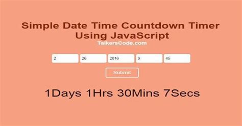 Simple Date Time Countdown Timer Using Javascript