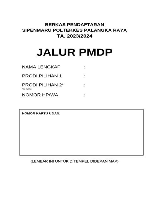 Lembar Sampul Depan Map Pmdp Pdf