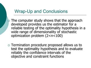 Nonlinear Stochastic Programming By The Monte Carlo Method PPT