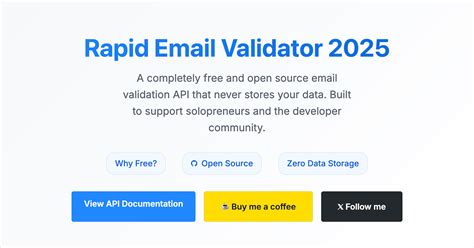 Free Open Source Email Validator Api 2025 Privacy First Email Verification No Storage