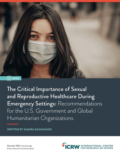 The Critical Importance Of Sexual And Reproductive Healthcare During Emergency Settings ICRW