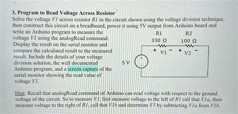 3 Program To Read Voltage Across Resistor Solve The Voltage Vi Across
