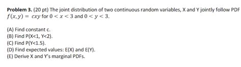 solved problem 3 20 pt the joint distribution of two