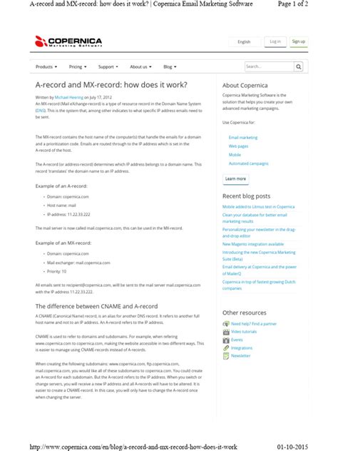 Understanding Dns And A Record Vs Mx Record Pdf Domain Name System Application Layer Protocols