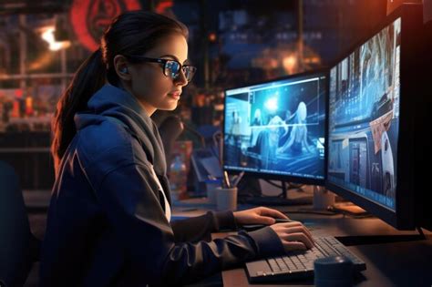 Premium Photo Female Professional Taking Measures For Cyber Security At Antivirus Station