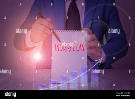 Conceptual Hand Writing Showing Workflow Concept Meaning Series Of